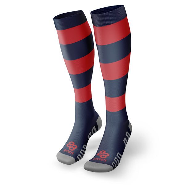 Elite Rugby Socks - Navy/Red – 8x8 Sports